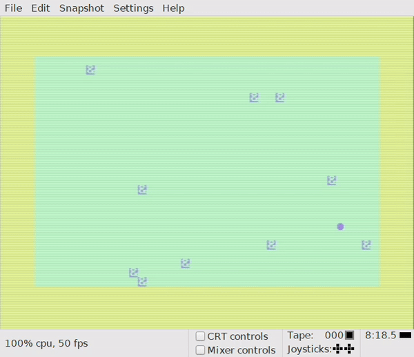 Recreating the Commodore 64 User Guide code samples in cc65. Part two: Bouncing balls – Odens Skjegg